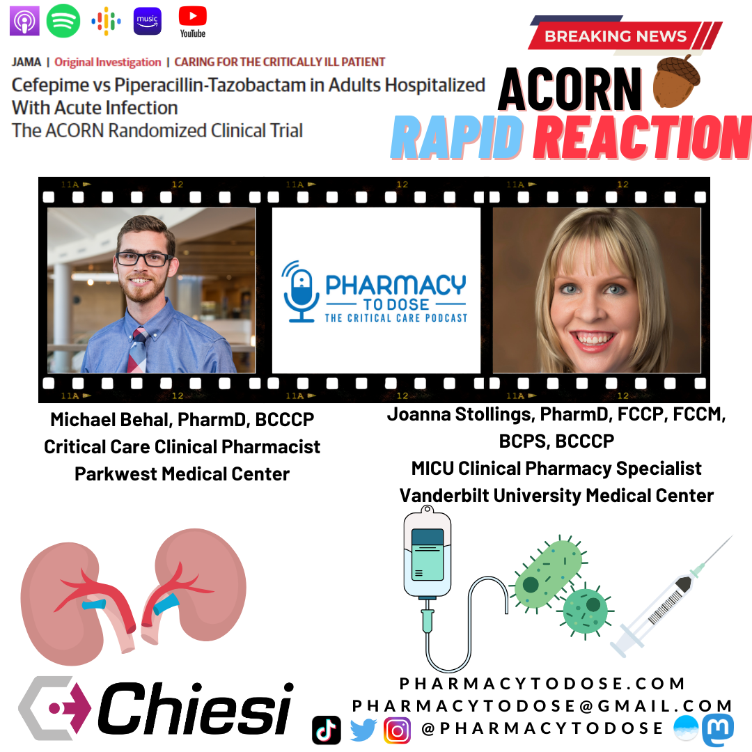 Rapid Reaction: ACORN Trial References – Pharmacy to Dose: The Critical Care Podcast