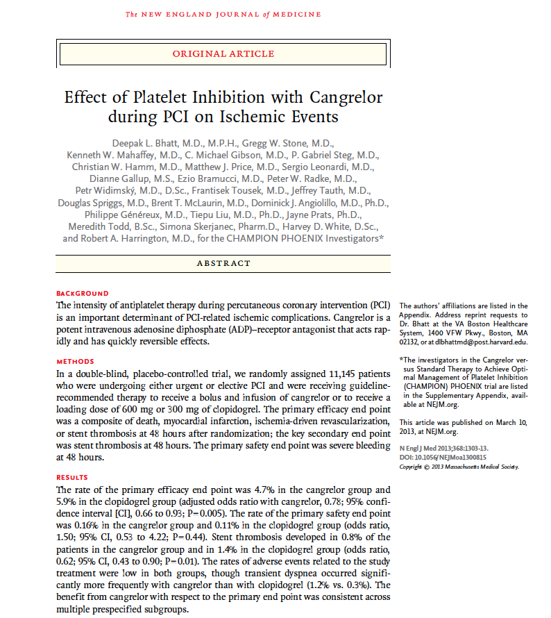 Trial of the Week: CHAMPION PHOENIX References – Pharmacy to Dose: The ...