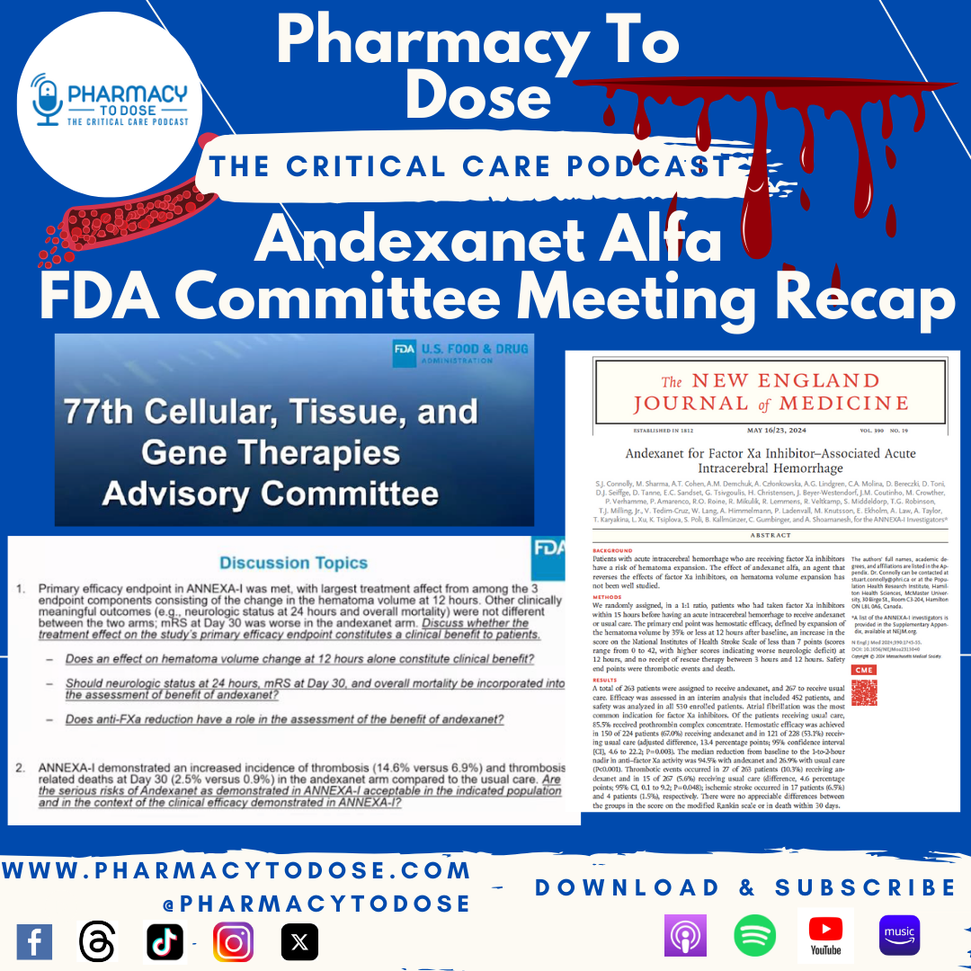 Andexanet Alfa FDA Committee Meeting Recap – Pharmacy to Dose: The ...